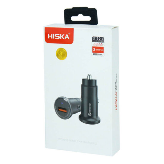 شارژر فندکی هیسکا مدل CC-301Q به همراه کابل تبدیل لایتنینگ - فروشگاه اینترنتی عصرارتباطات