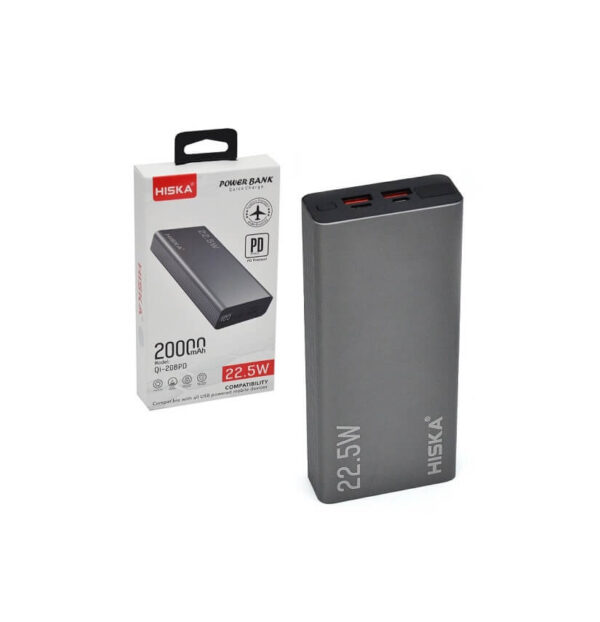 پاوربانک هیسکا مدل QI-208PD ظرفیت 20000 میلی آمپر - فروشگاه اینترنتی عصرارتباطات