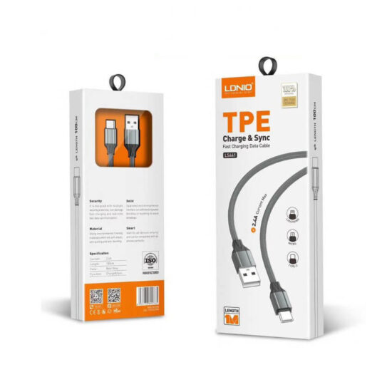 کابل شارژ type-c الدینیو مدل LS362 - فروشگاه اینترنتی عصرارتباطات